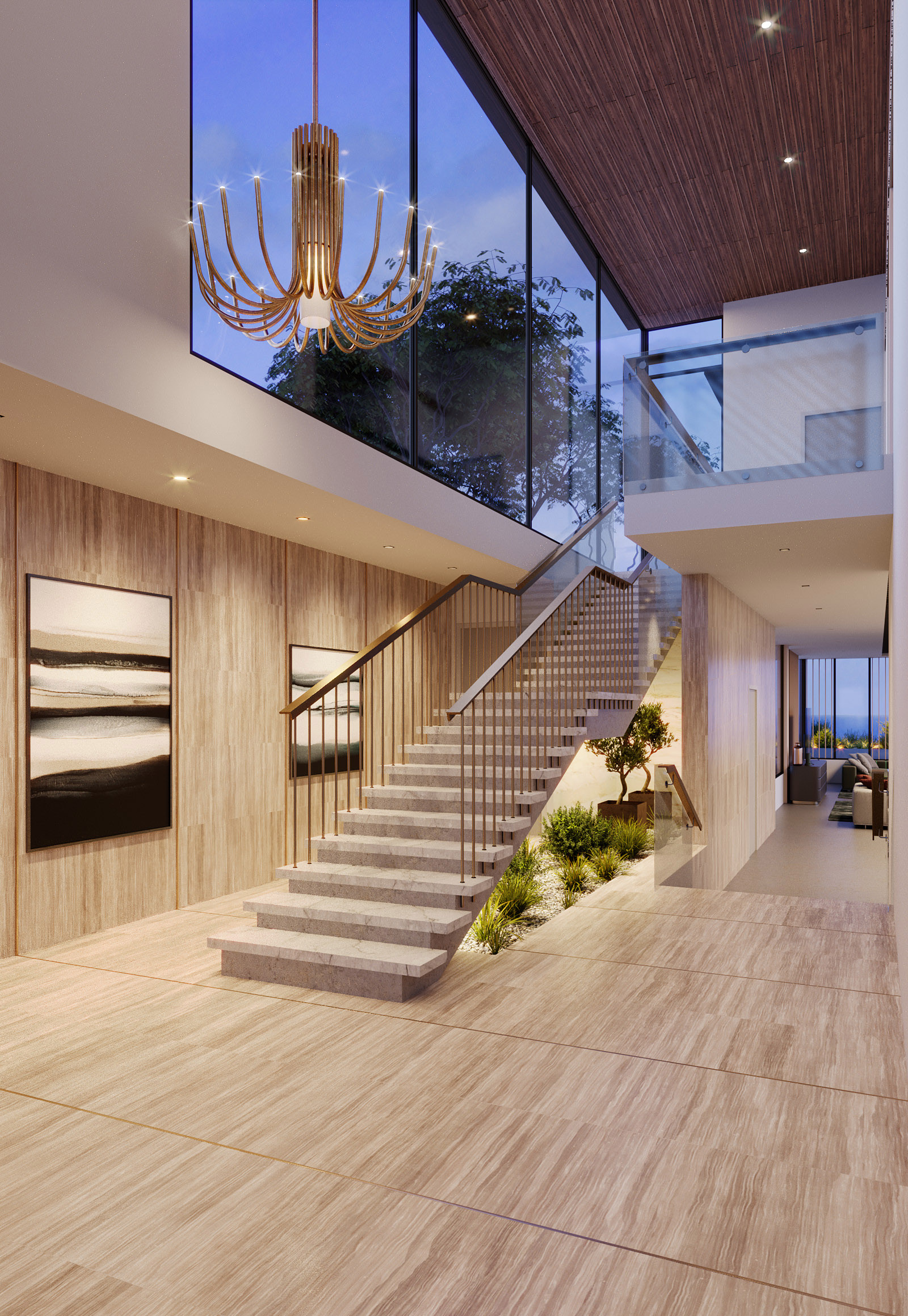 6-Foyer Night - Ronen Bekerman - 3D Architectural Visualization ...